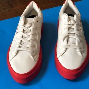 adidas | Shoes | Adidas X Fiorucci Super Sleek White And Red Sneakers ...